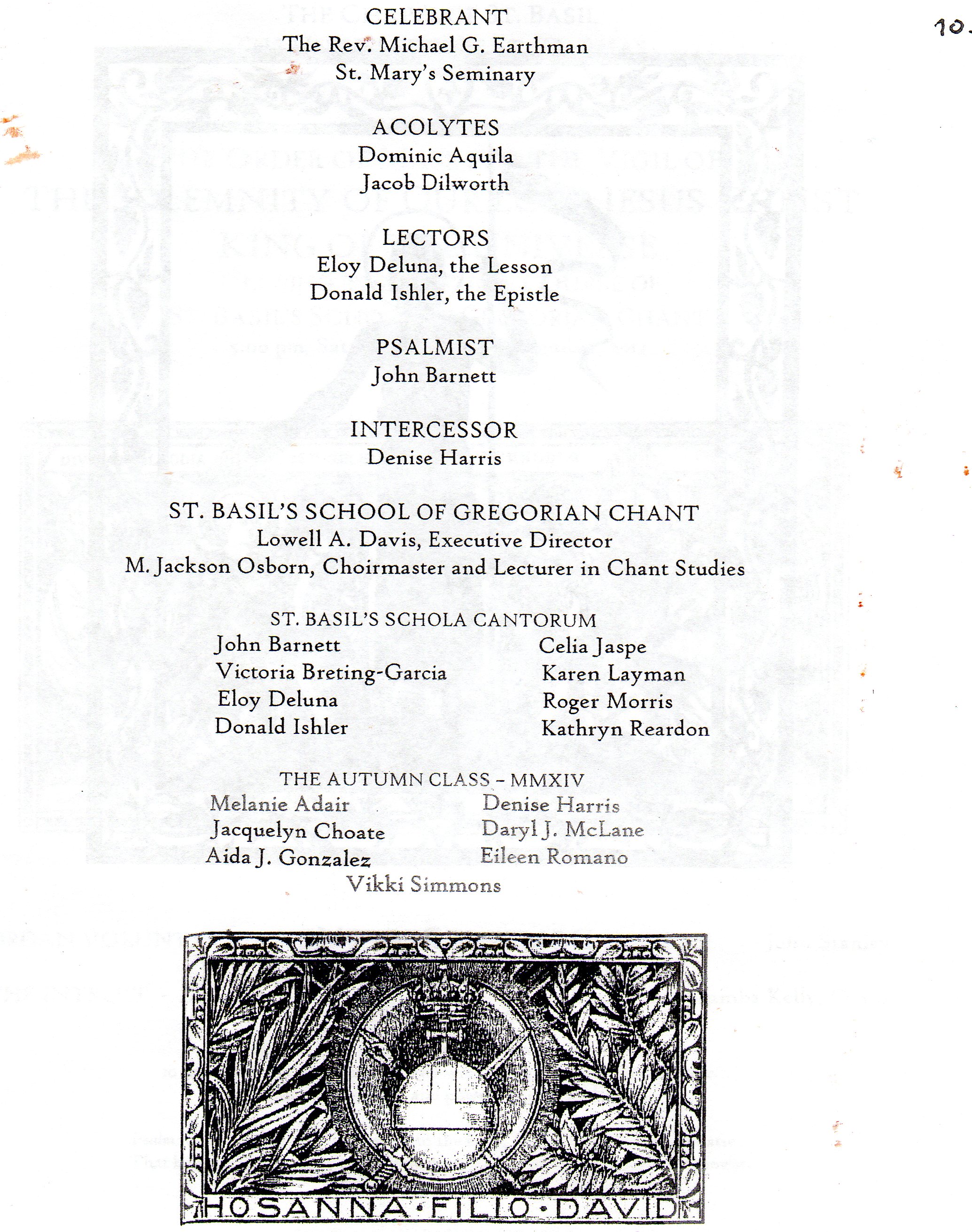 Excellence in Printed Liturgical Programs - MusicaSacra Church Music Forum